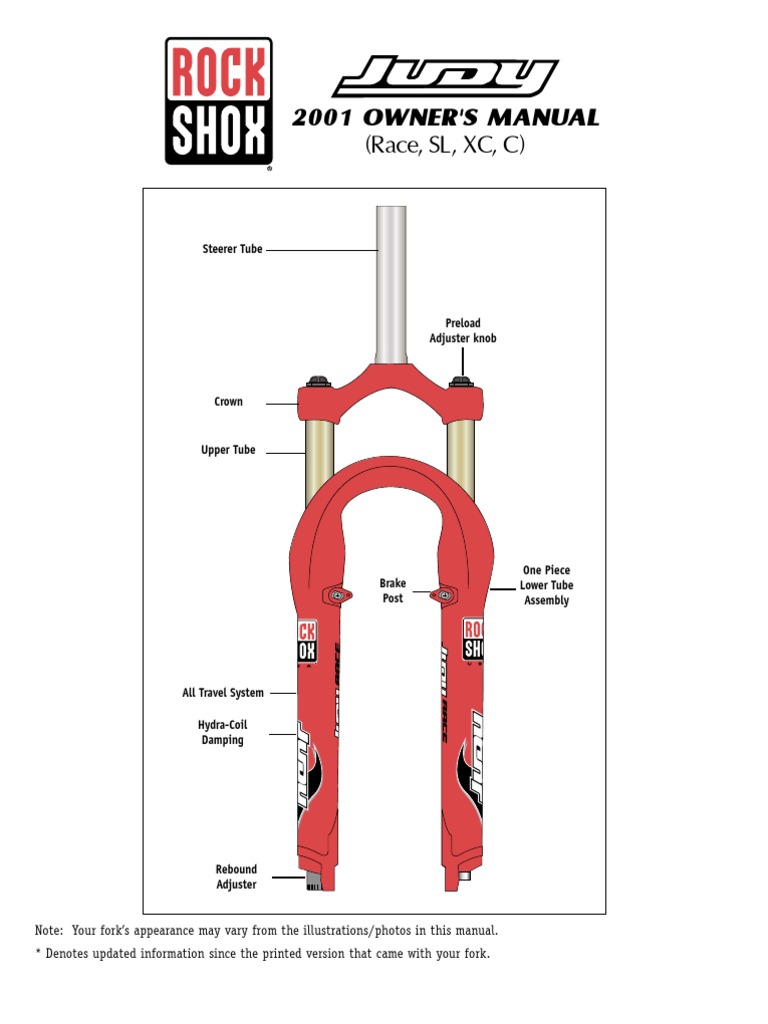 01 Rock Shox Judy Owners Manual PDF Wheeled Vehicles Machines