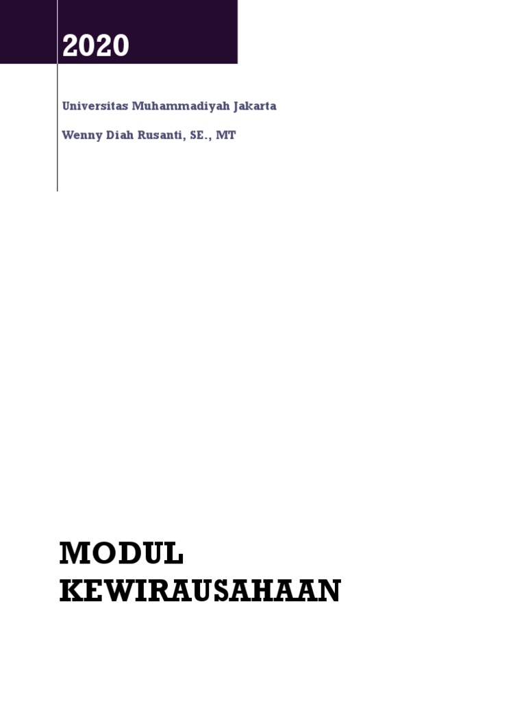 Modul Kewirausahaan - Wenny DR - Final | PDF