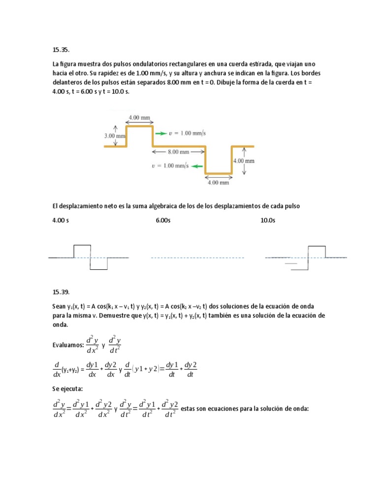 Ejercicios Fisica | PDF | Olas | Frecuencia