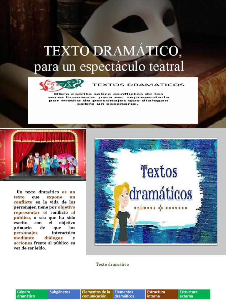 TEXTO DRAMÁTICO, para Un Espectáculo Teatral | PDF | Teatro | Monólogo
