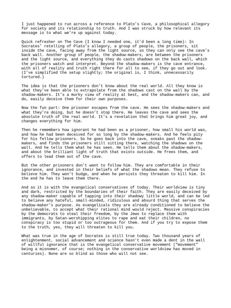 Plato's Conservative Cave | PDF | Plato | Truth