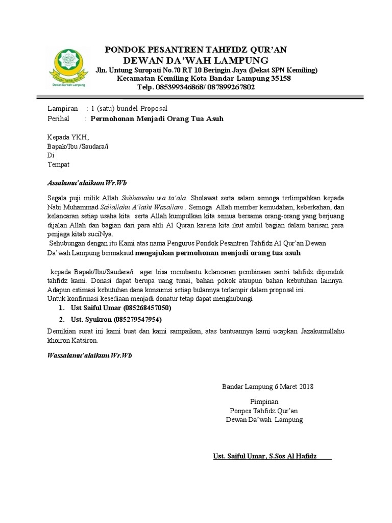 Proposal Konsumsi Santri | PDF