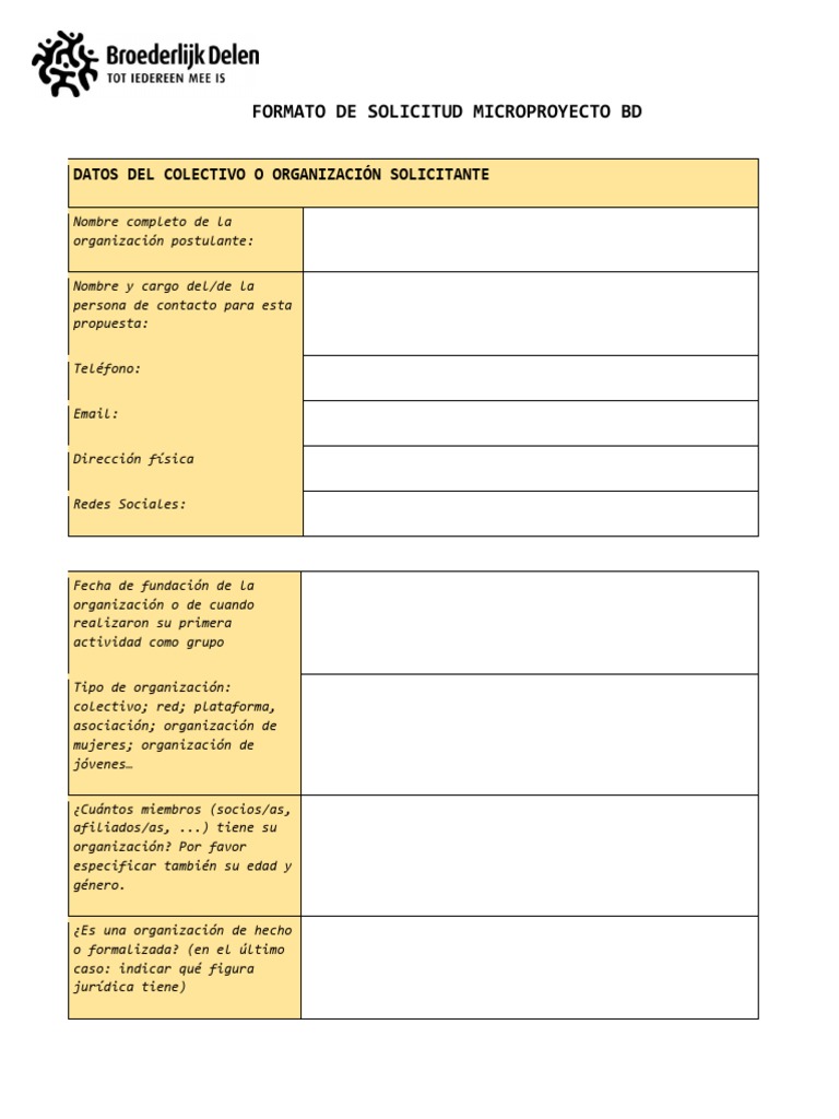Formato de Solicitud Microproyecto BD 2022 | PDF | Presupuesto