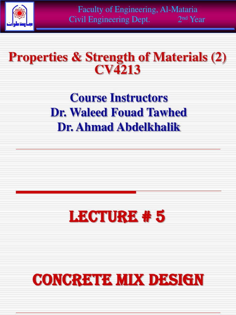 Concrete Mix Design Example: Achieving a 28-Day Compressive Strength of ...
