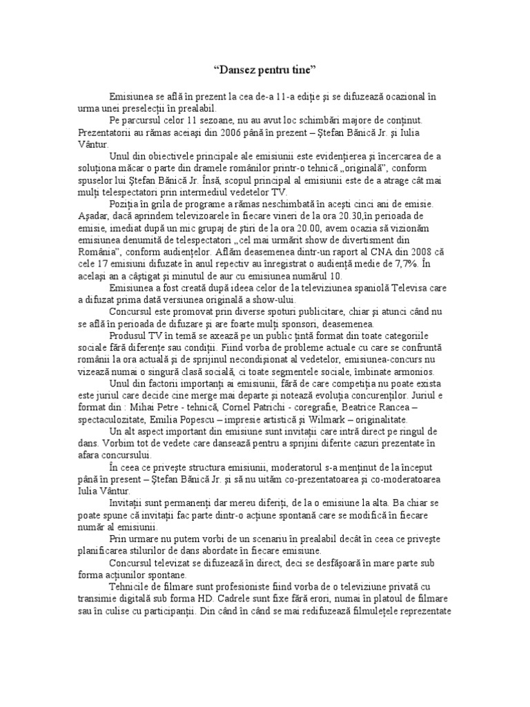 Analiza Unei Emisiuni - TLS TV | PDF