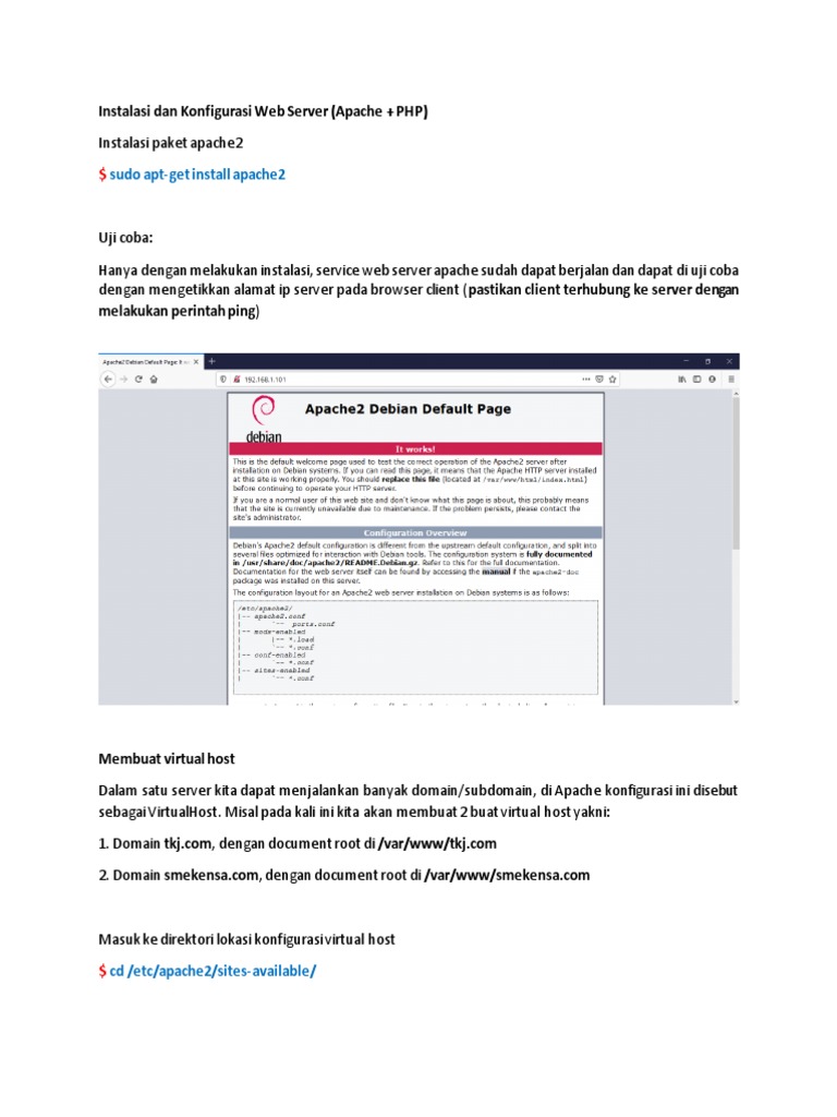Instalasi Dan Konfigurasi Web Server Dengan Apache - PHP | PDF