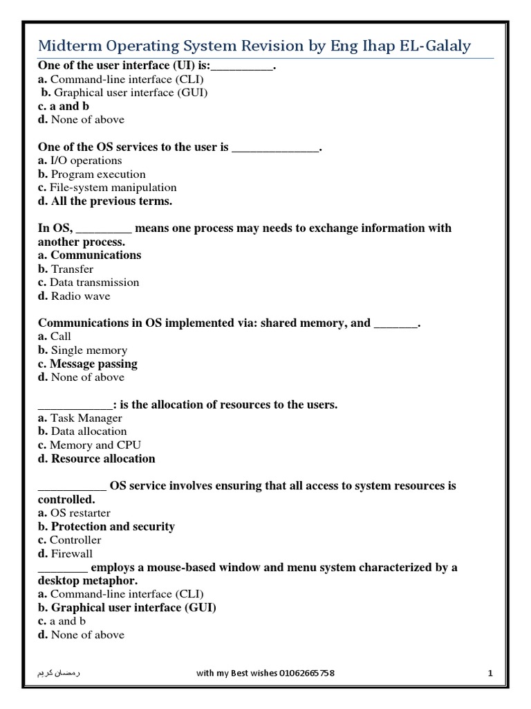 Midterm Revision | Download Free PDF | Operating System | Graphical User Interfaces