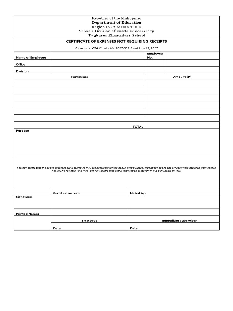 CNRR Certificate of Non-Requiring Receipt | PDF