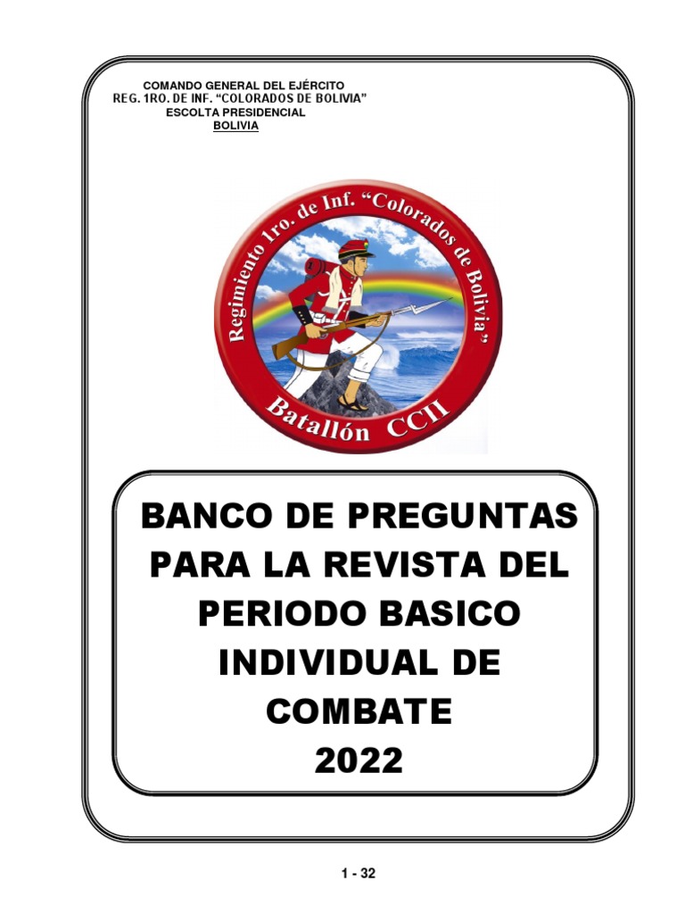 Banco de Preguntas de La Revista Pbic 2022 | PDF | Tanques | Primeros auxilios