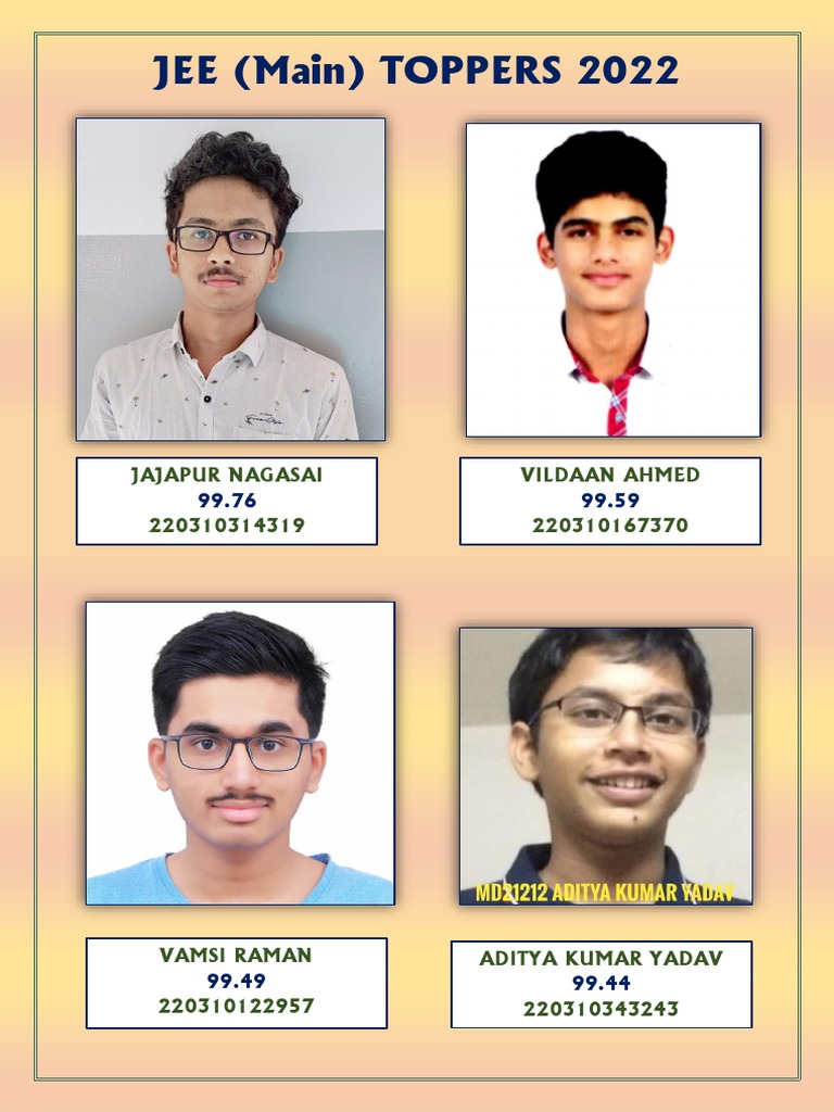 JEE (Main) Toppers 2022 | PDF