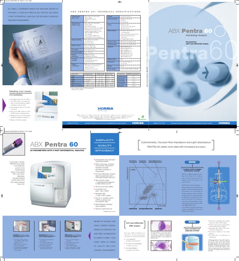 ABX Pentra: Hematology Analyzer | PDF | Medical Specialties | Blood
