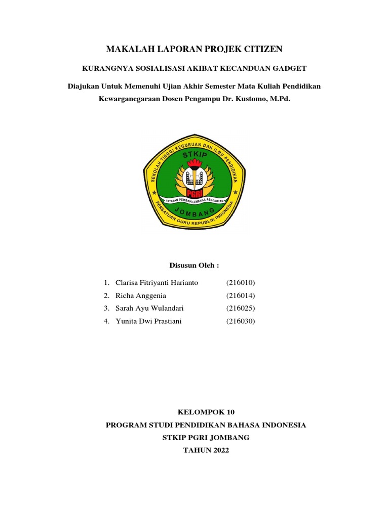 PROJECT CITIZEN PKN KEL 10 Revisi | PDF | Karier & Perkembangan | Ilmu Sosial