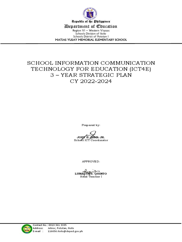 School ICT STrategic Plan | PDF | Educational Technology | Information ...