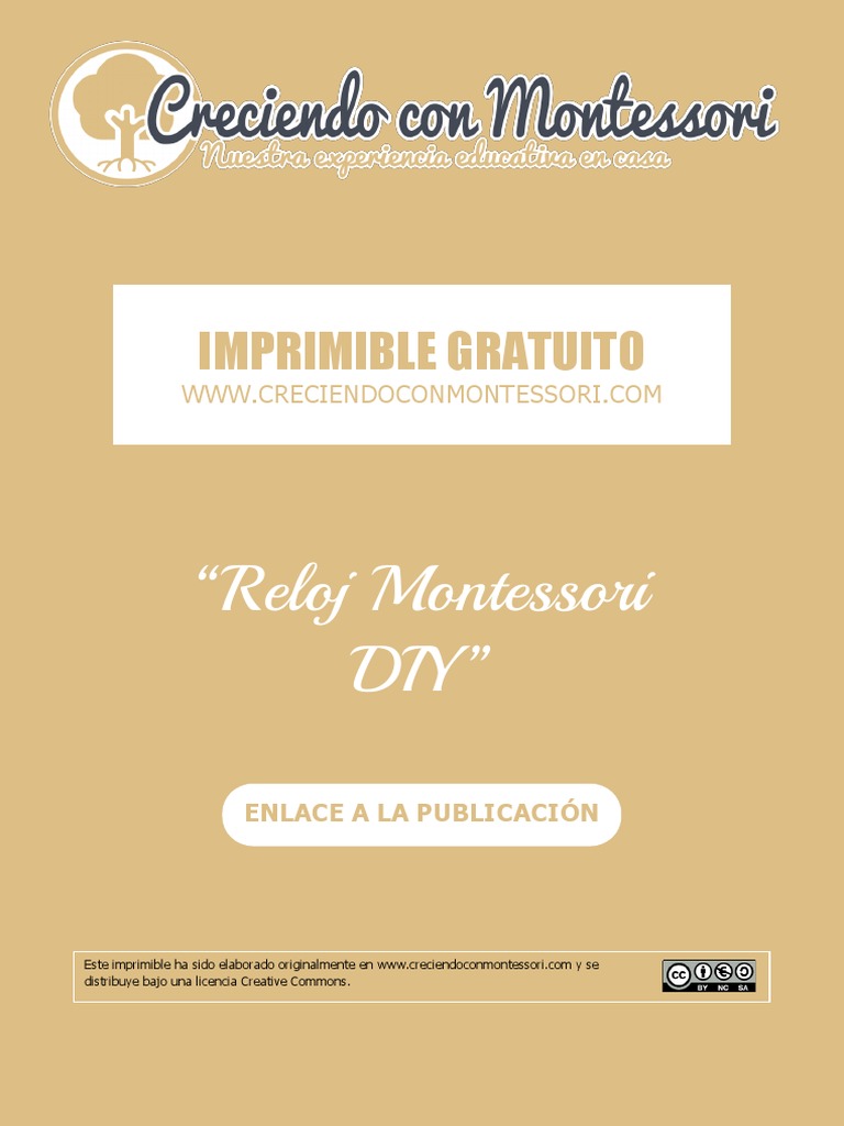 Reloj Montessori DIY: Imprimible Gratuito | PDF