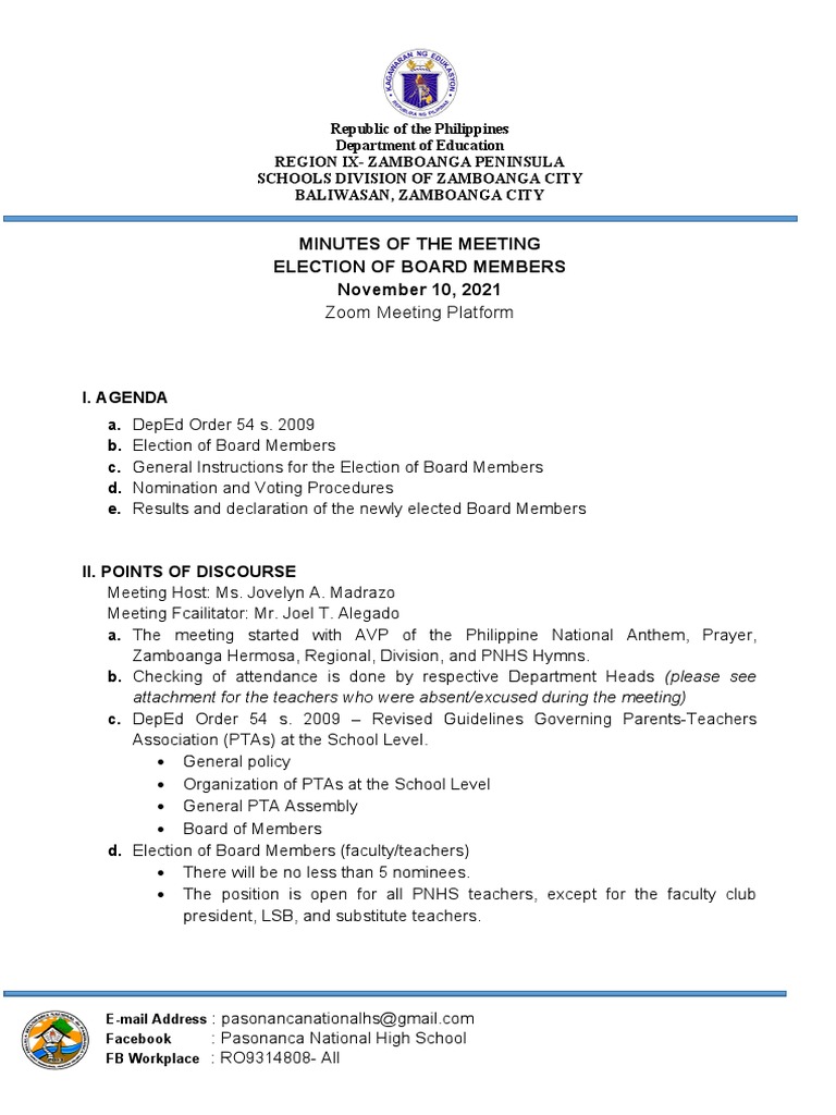 Minutes - Election of Board Members | PDF