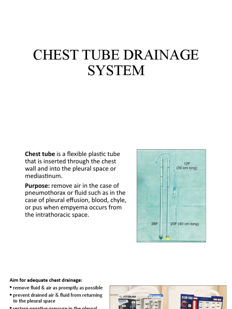 Chest Tube Drainage System | PDF | Clinical Medicine | Pulmonology