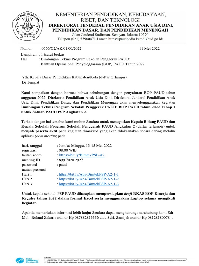 1-Bandung TTD - Daring - Bimtek PSP A2 | PDF