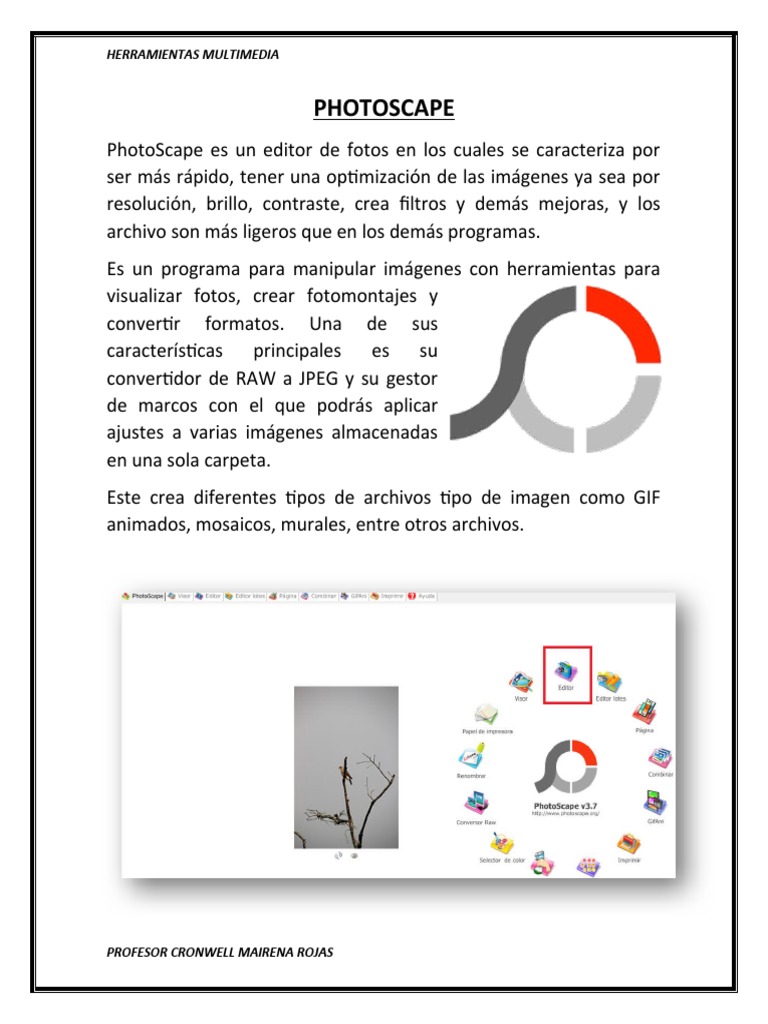 10 Photoscape | PDF | Formato de imagen sin procesar | Software