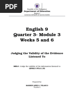 English 9 Third Quarter - Module 2: Determine The Relevance and Truthfulness of The Ideas in A ...