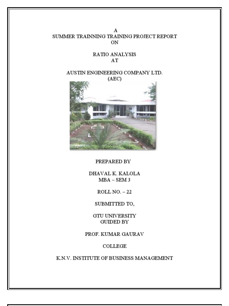Mba Dhaval Report | PDF | Financial Capital | Capital Structure