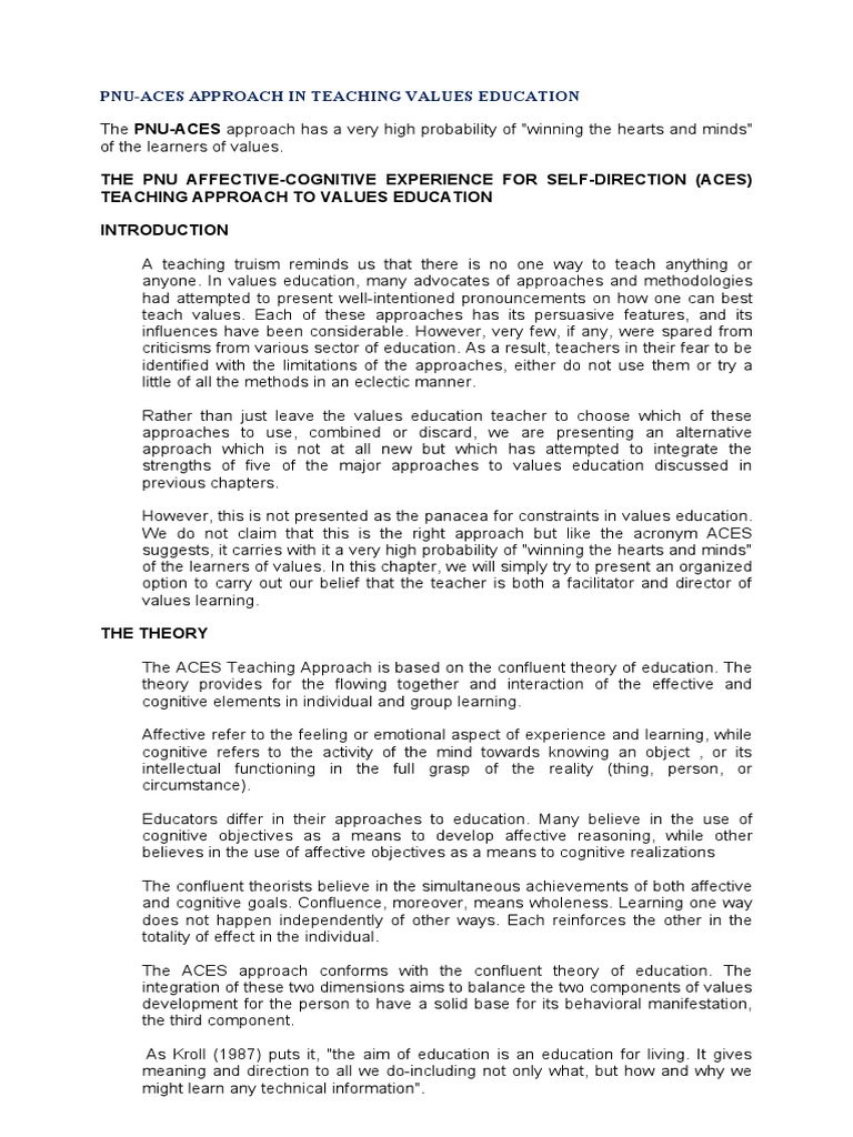 Pnu Aces Approachdocx PDF Free | PDF | Learning | Affect (Psychology)