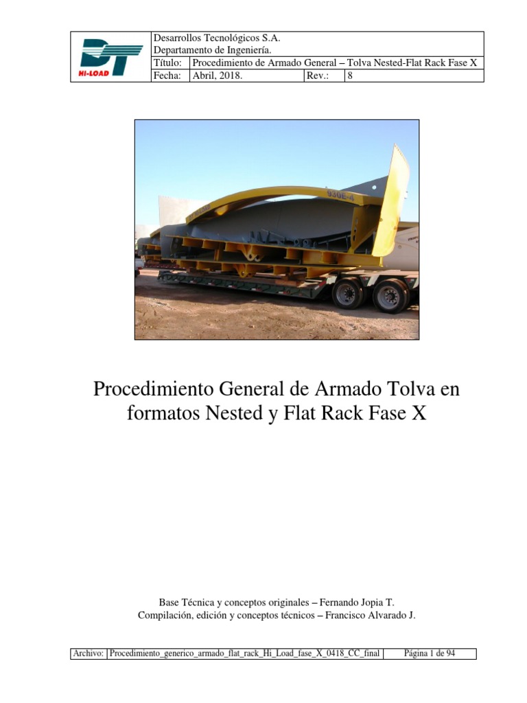 Procedimiento Generico - Armado Nested y Flat Rack DT HiLoad Fase X ...