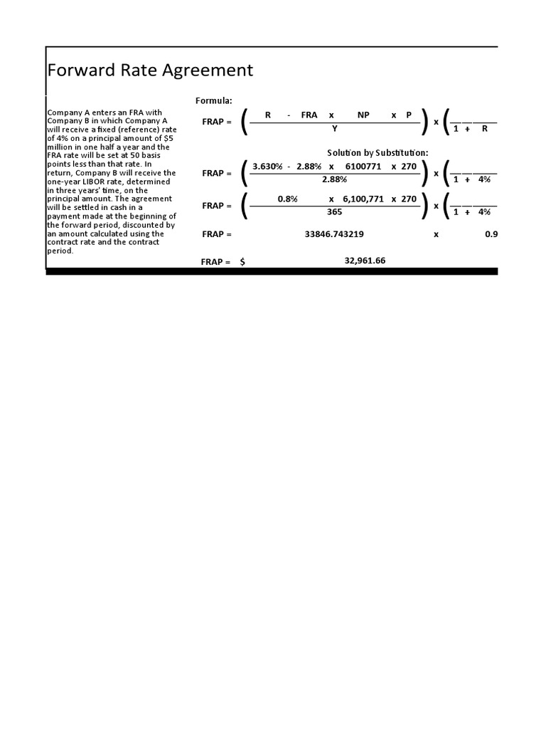Forward Rate Agreement: Formula | PDF | Swap (Finance) | Exchange Rate