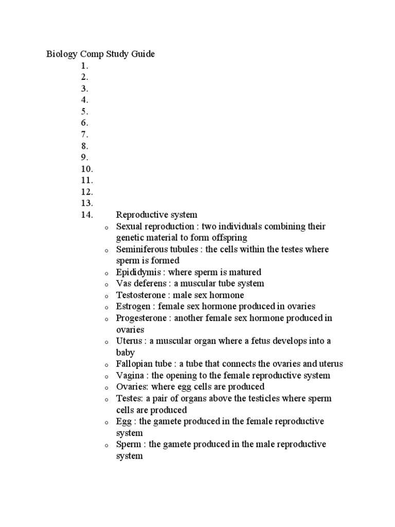 Biology Comp Study Guide | PDF