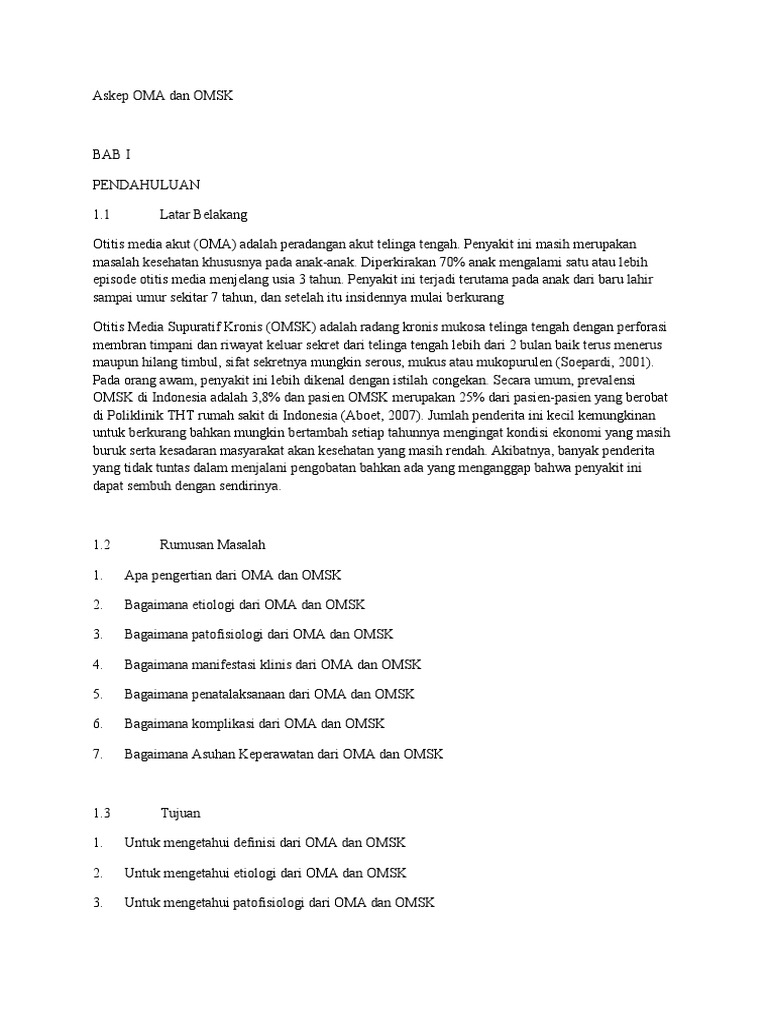 Askep OMA Dan OMSK | PDF