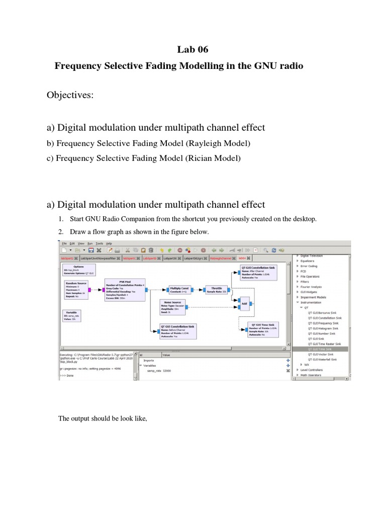 Modeling Frequency Selective Fading Channels in GNU Radio: A Comparison of Rayleigh and Rician ...