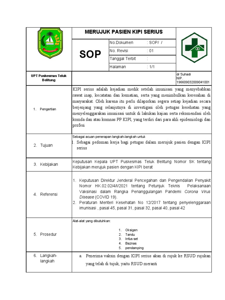 Sop Rujukan Kipi Serius | PDF