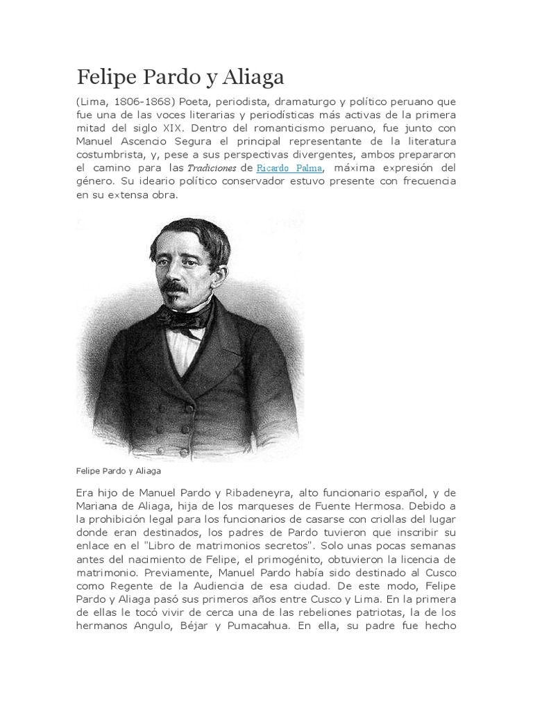 Felipe Pardo y Aliaga | PDF