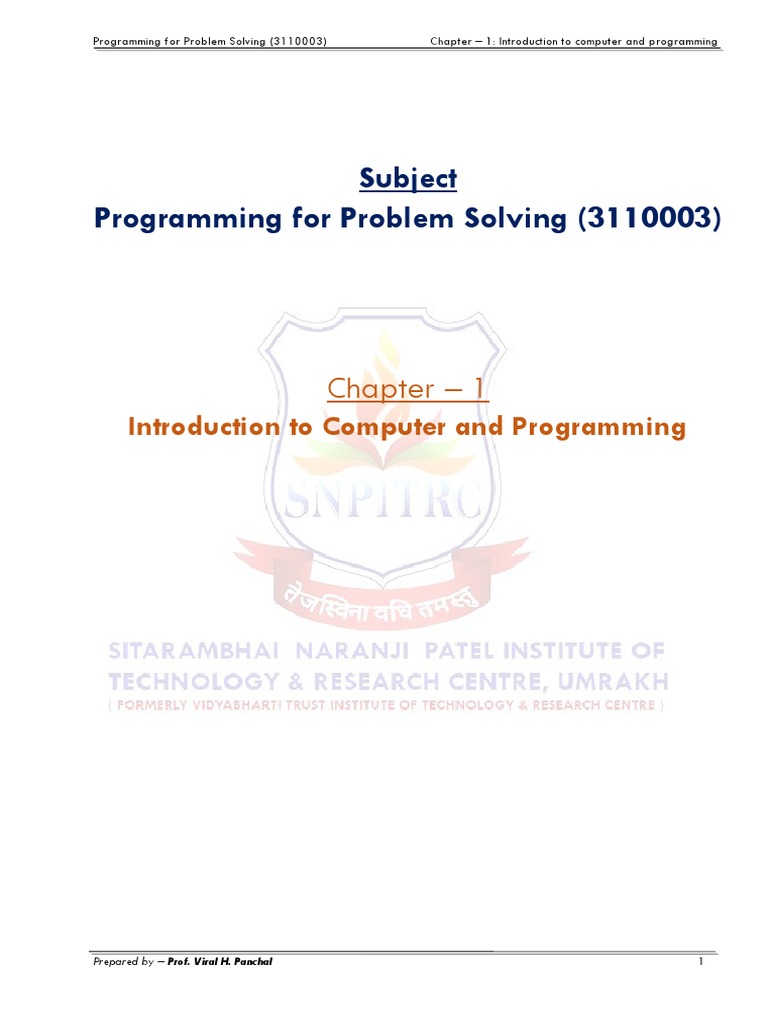 PPS Chapter-1 | PDF | Programming | Computer Program