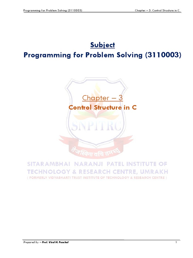 PPS Chapter-3 | PDF | Control Flow | Computer Programming