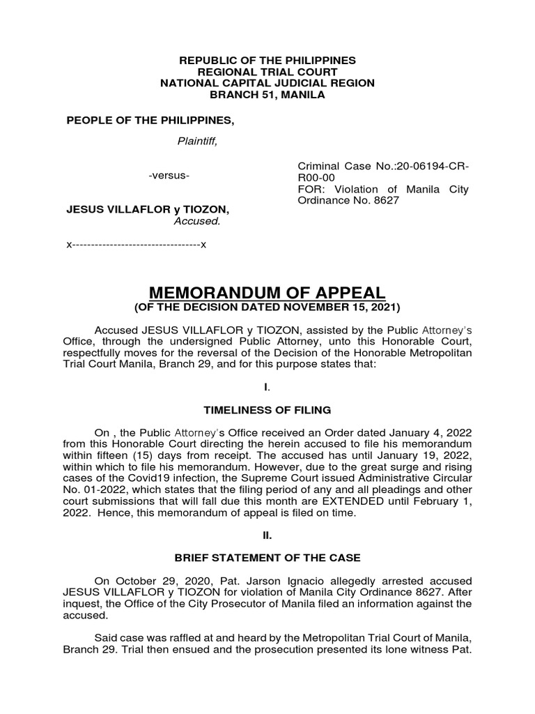 Memorandum-of-Appeal | PDF | Burden Of Proof (Law) | Prosecutor