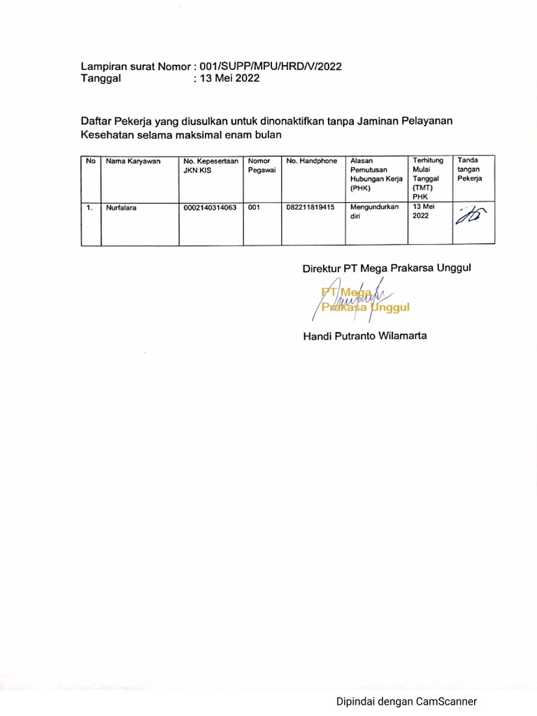 Signed-Surat Nurfa | PDF