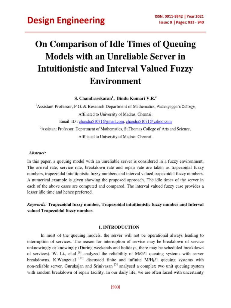 On Comparison of Idle Times of Queuing Models With An Unreliable Server in Intuitionistic and ...