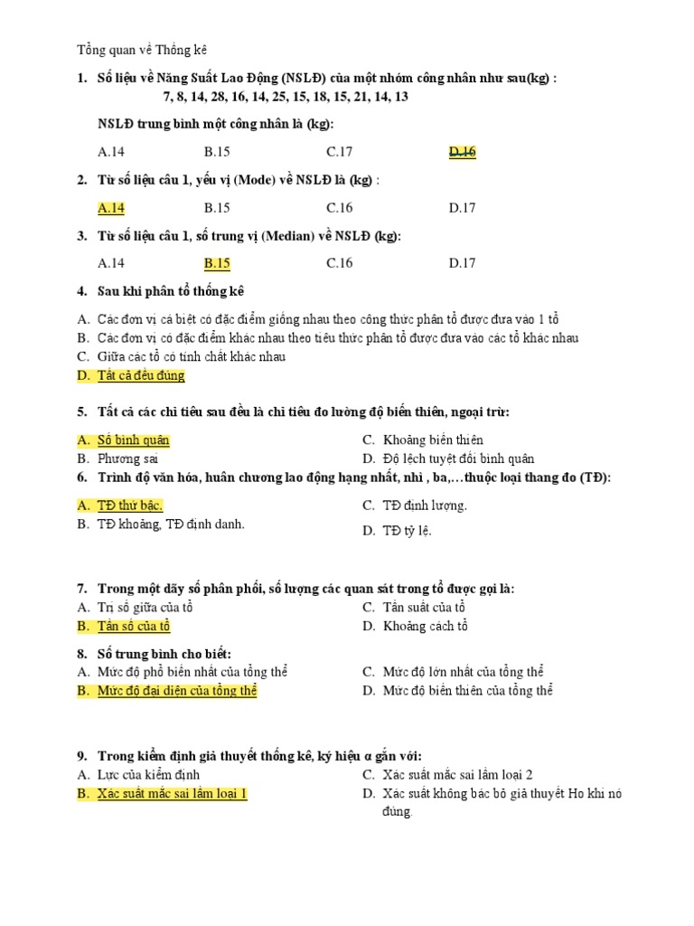 Cau Hoi On Tap - THTK - 2 | PDF