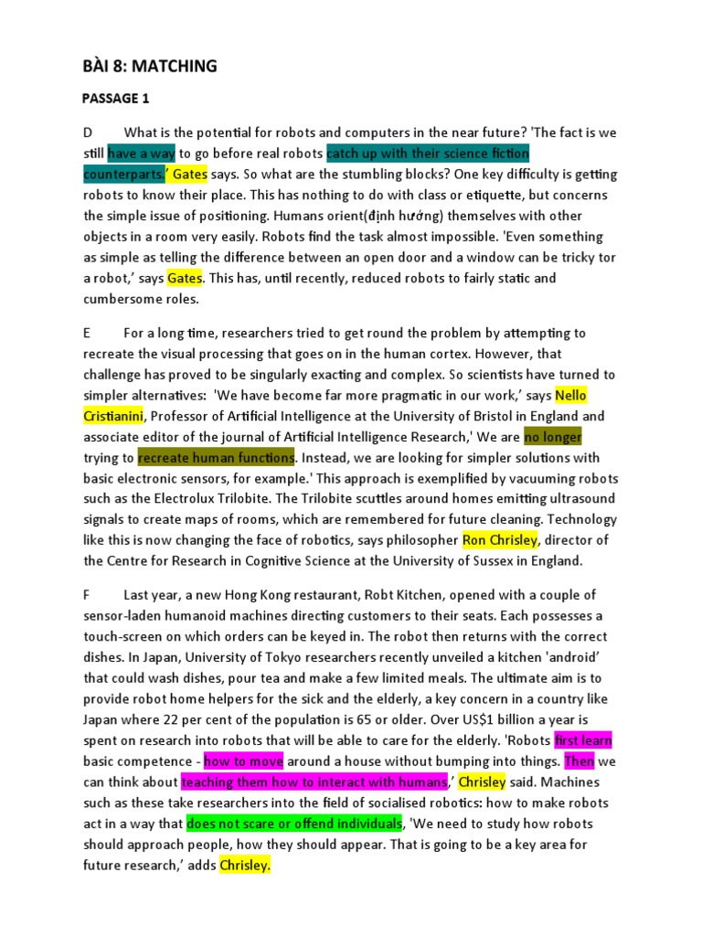 Reading Unit 5-Homework | PDF | Goal | Robot