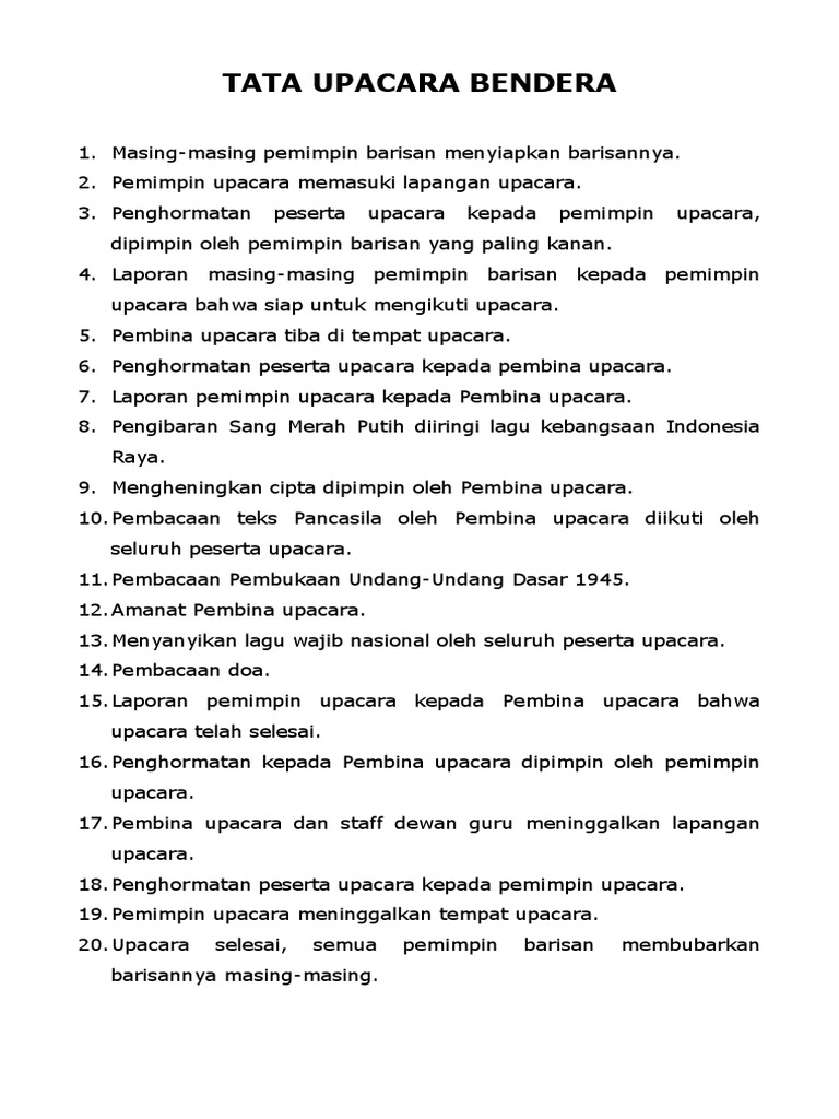 Tata Upacara Bendera | PDF