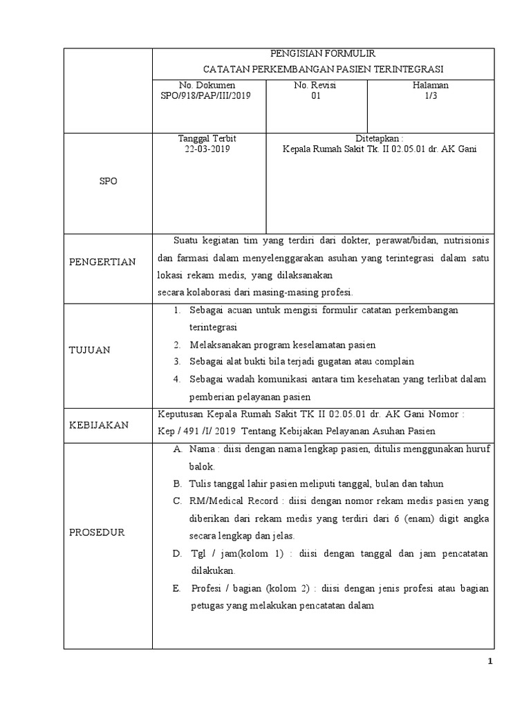 Pap Spo Pengisian CPPT | PDF | Sains & Matematika