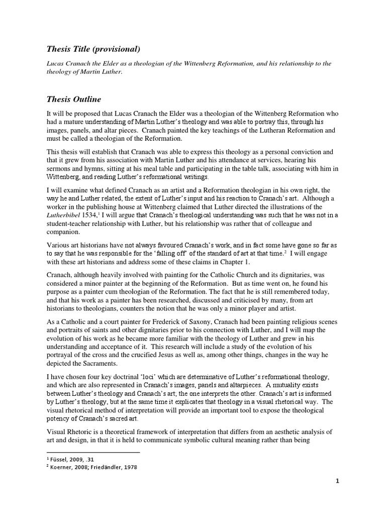 Research Proposal Sample 2 | PDF | Martin Luther | Theology