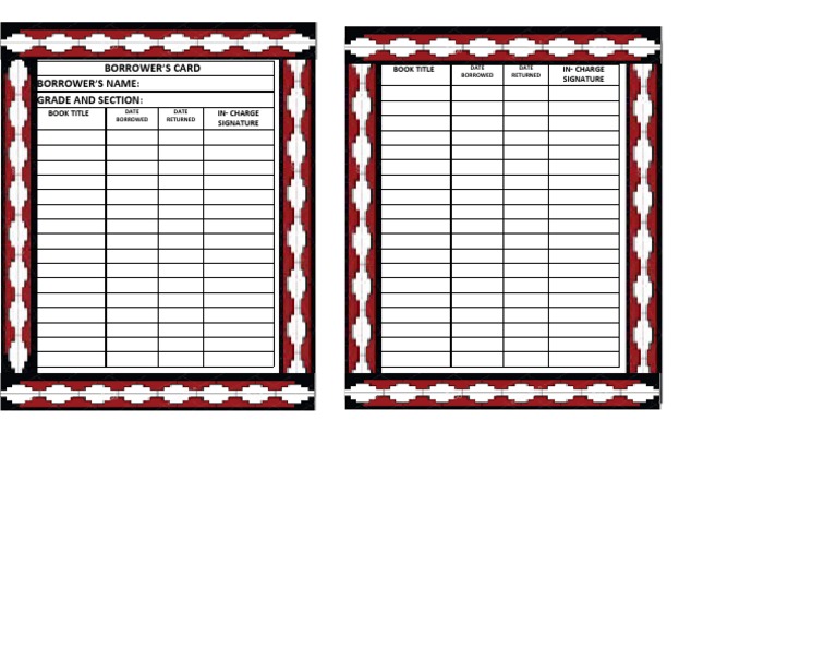 Borrowers Card | PDF