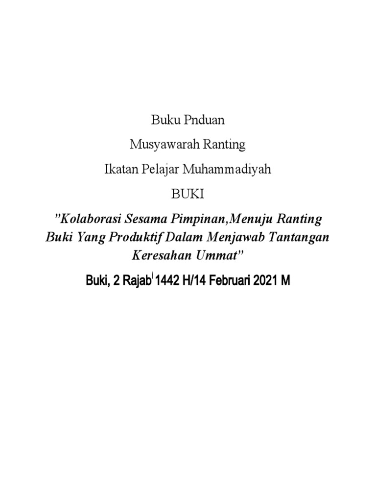 Buku Panduan Musyran PR Ipm Buki | PDF