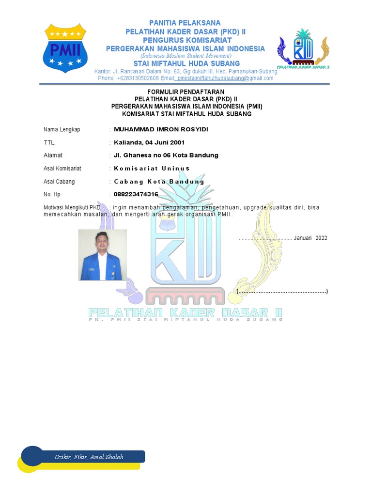 Persyaratan PKD Subang Imron Rosyidi | PDF