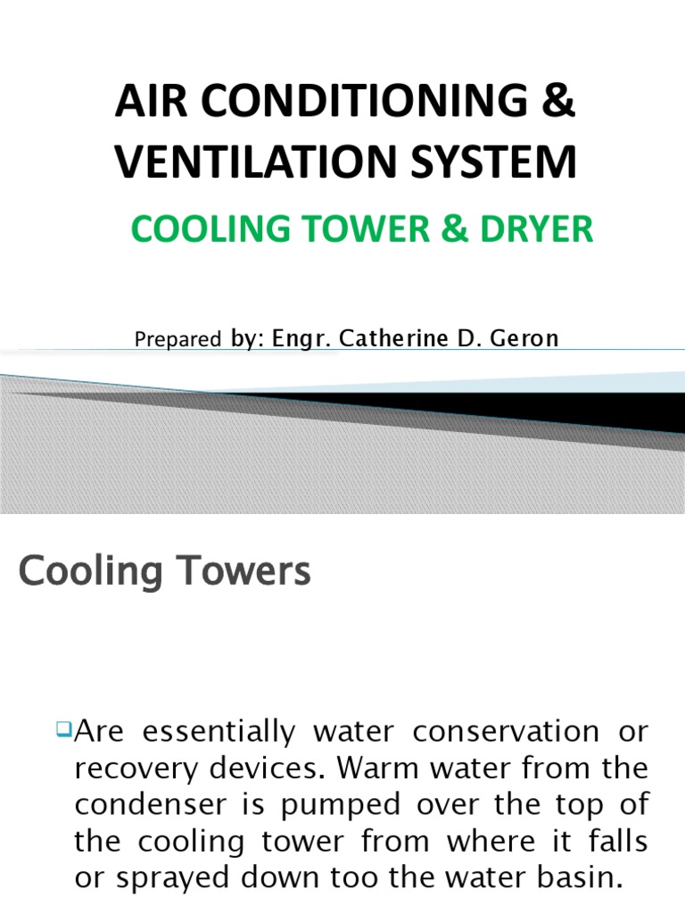 Presentation 4 - Cooling Towers & Dryers | PDF | Humidity | Clothes Dryer