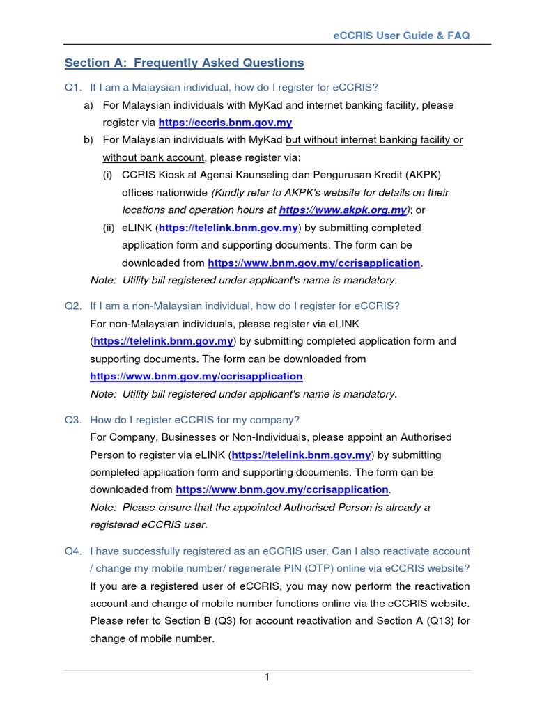 eCCRIS Registration and FAQ Guide | PDF | Computing