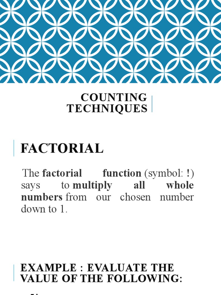 Counting Techniques | PDF | Probability | Permutation