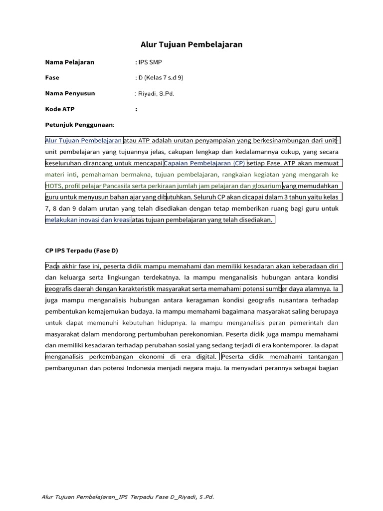 Final ATP - IPS - Tri Indah Nurchayati - SMP - D | PDF