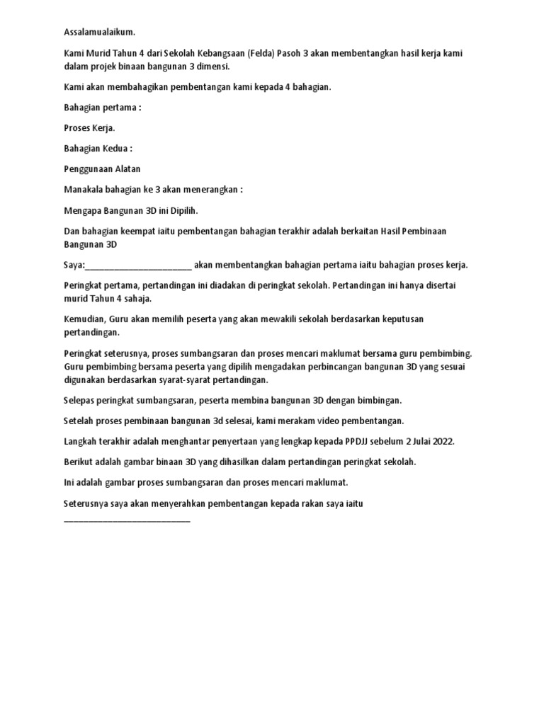 Skrip Bahagian Pembentangan | PDF